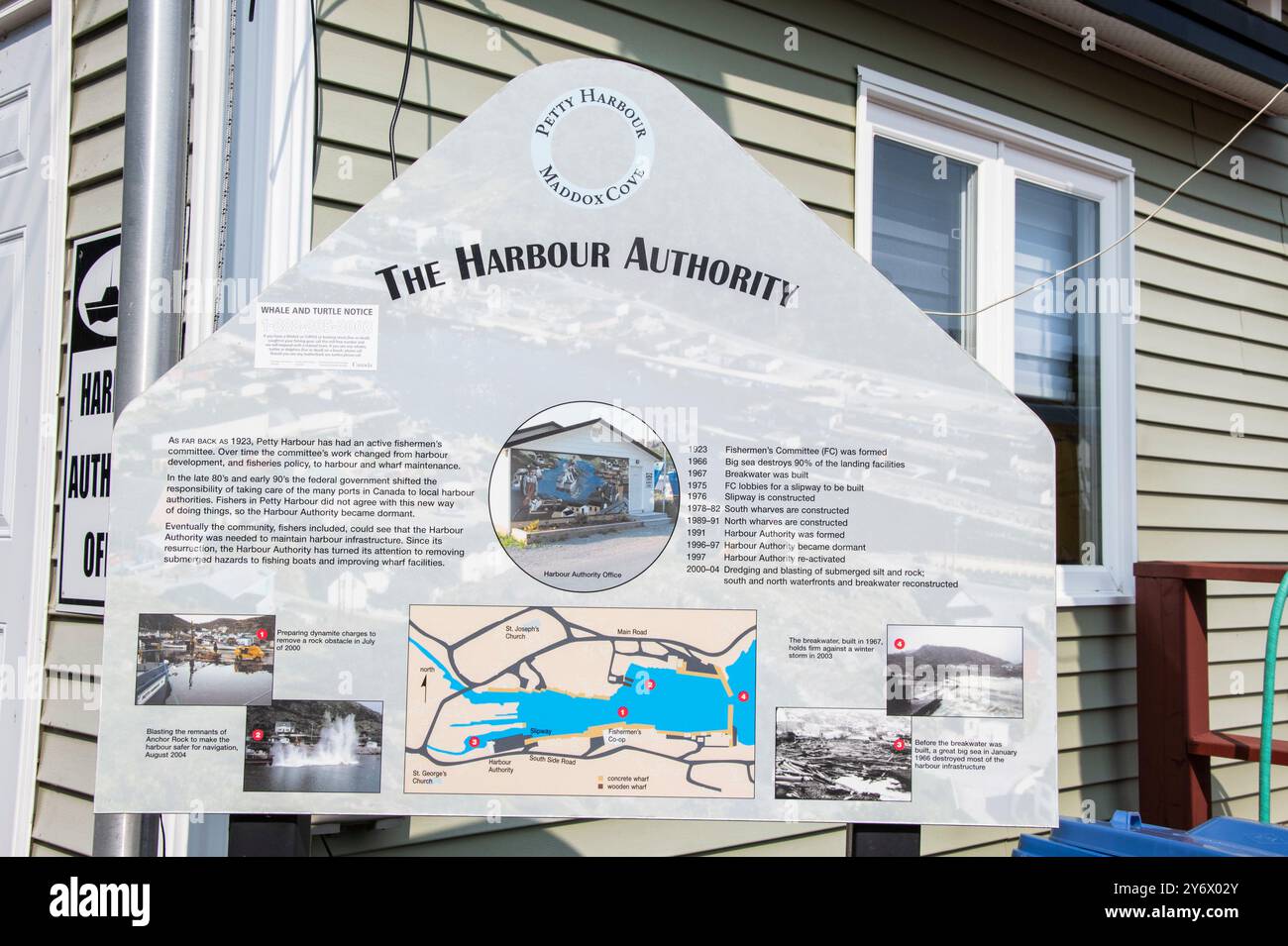 Harbour Authority sign on Southside Road in Petty Harbour–Maddox Cove ...