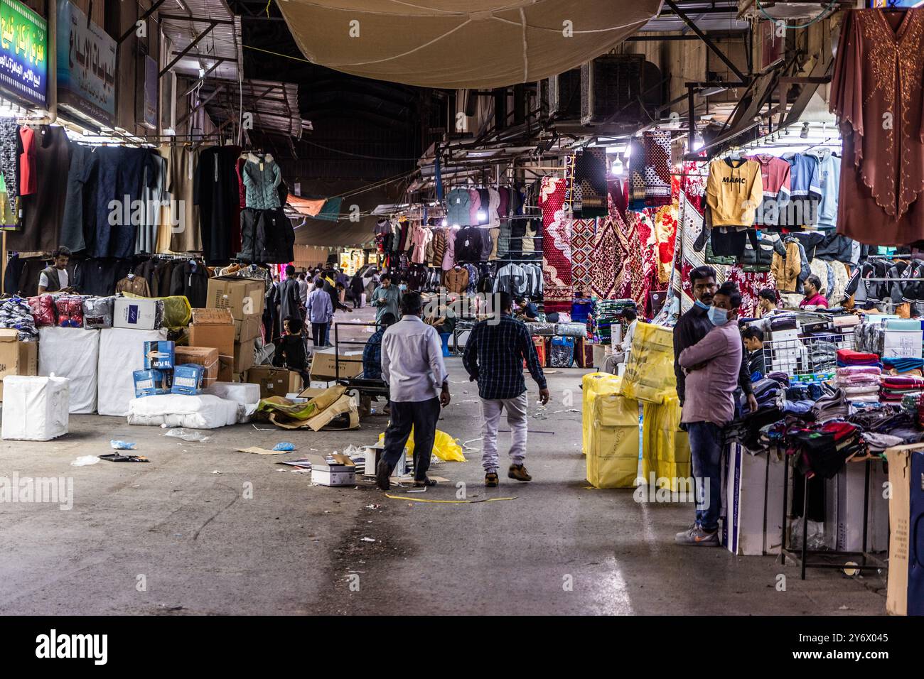 RIYADH, SAUDI ARABIA - DECEMBER 1, 2021: Market street in Almarqab ...