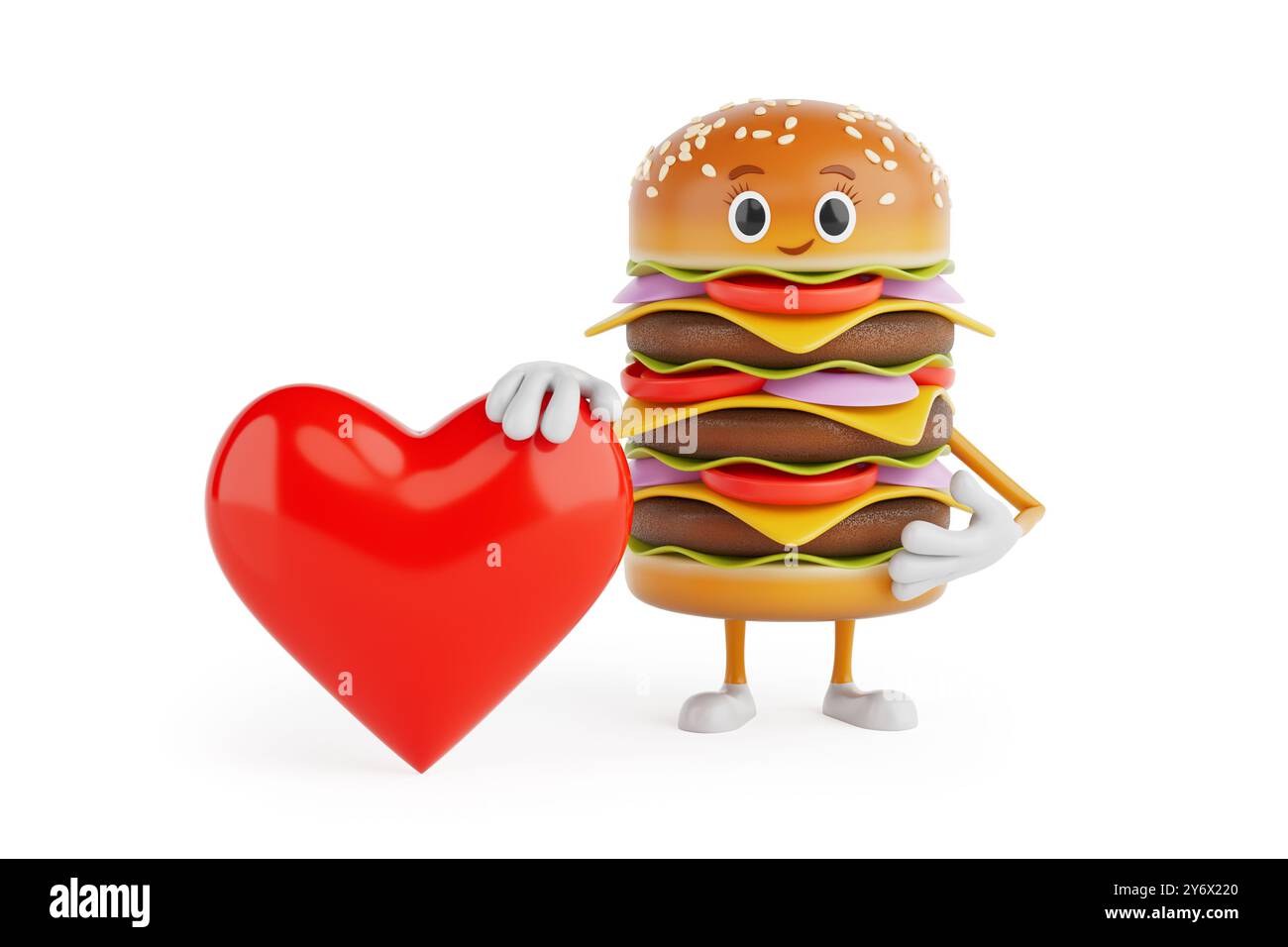 Cartoon character heart burger Cut Out Stock Images & Pictures - Alamy