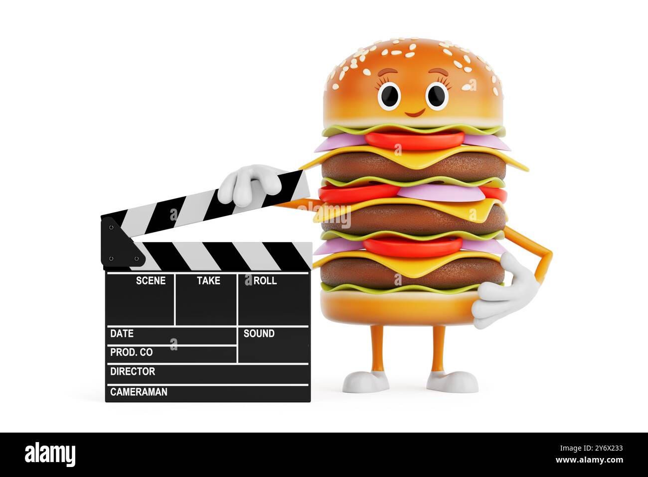 Cartoon Premium Delicious Burger Icon Person Character Mascot with ...