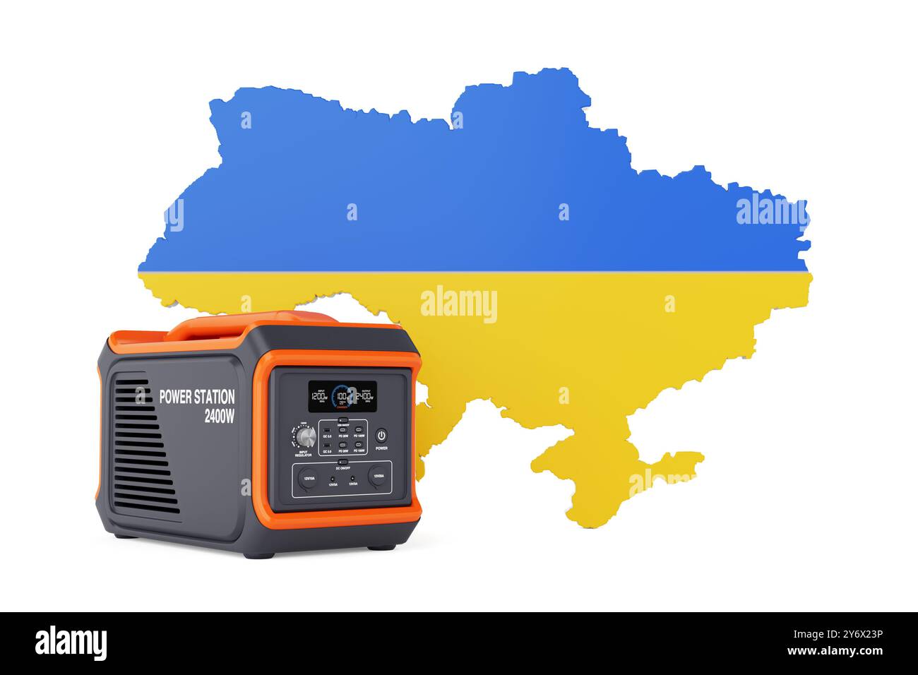 High Capacity Portable Power Generator Station and Ukraine Map with ...