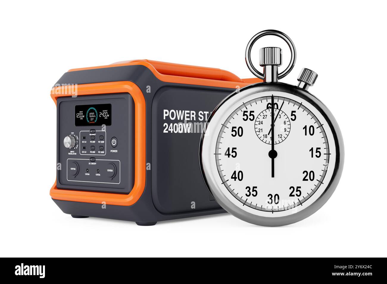 High Capacity Portable Power Generator Station with Stopwatch on a ...
