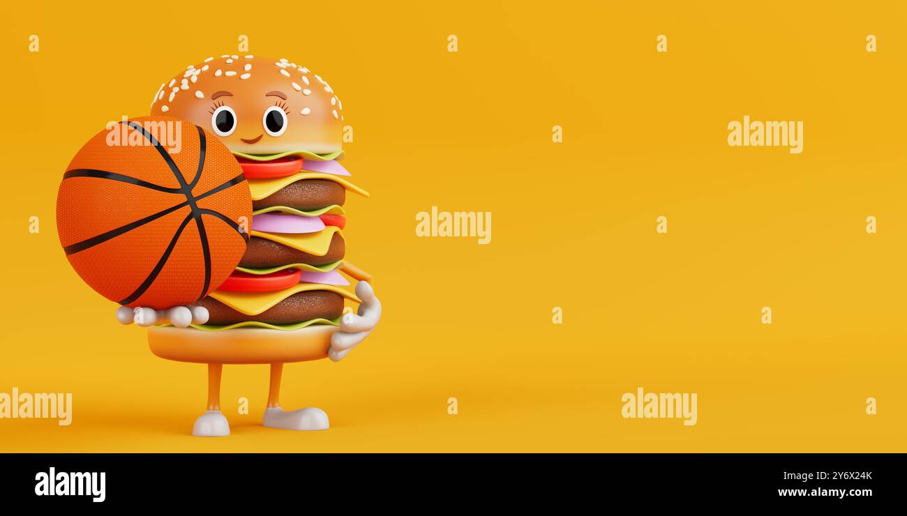 Cartoon Premium Delicious Burger Icon Person Character Mascot with ...