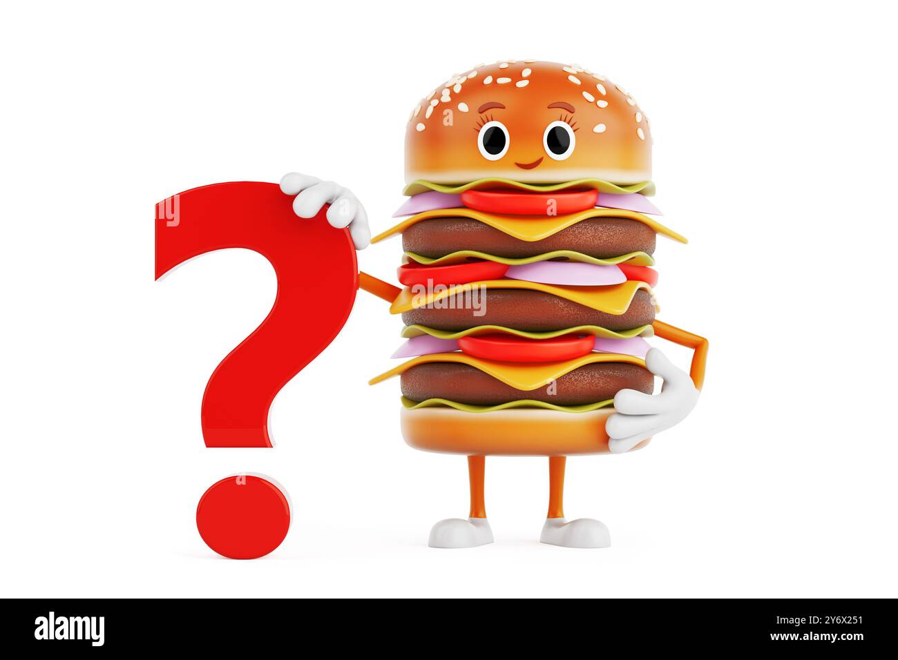 Cartoon Premium Delicious Burger Icon Person Character Mascot with Red ...