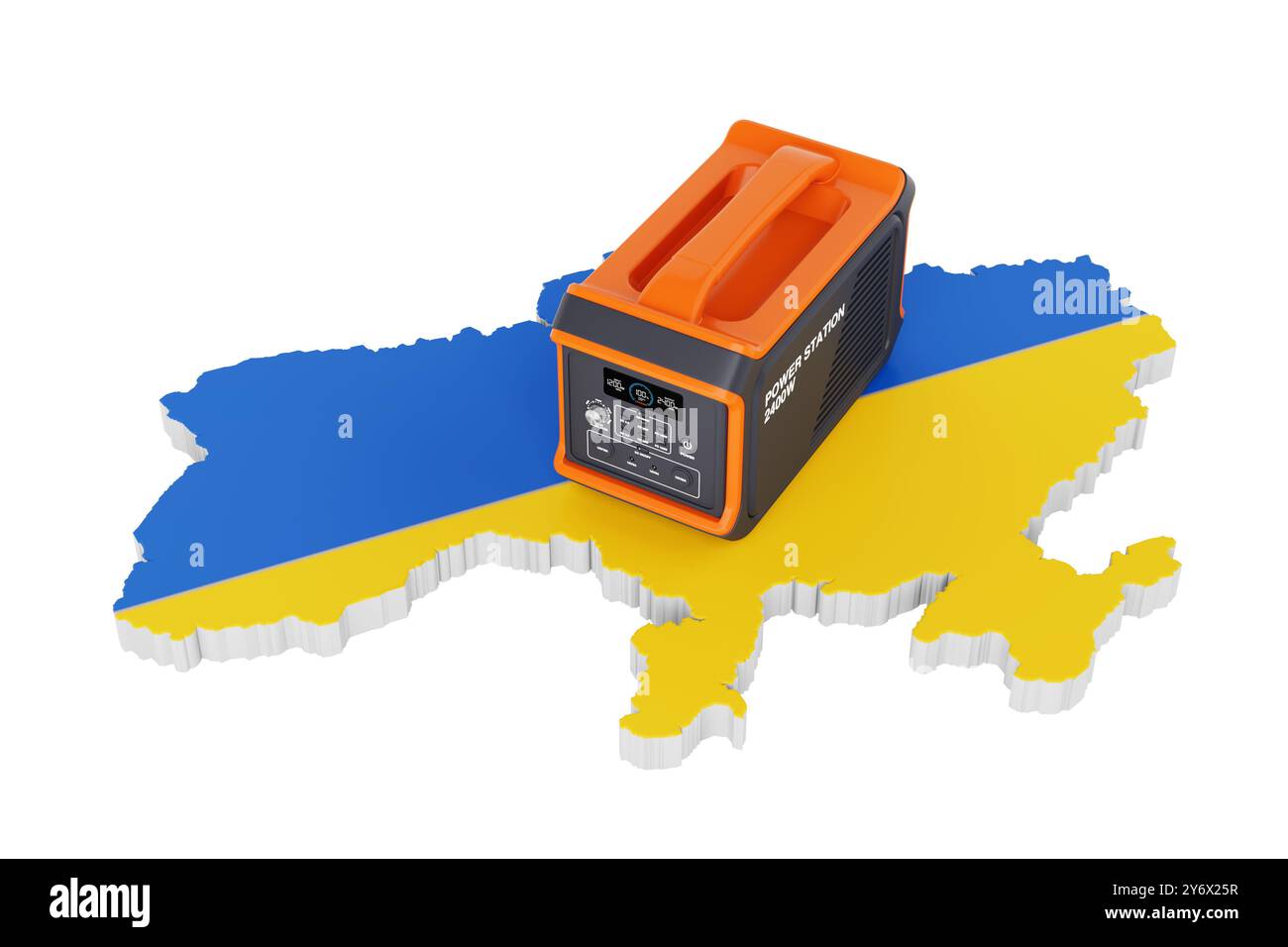 High Capacity Portable Power Generator Station and Ukraine Map with ...