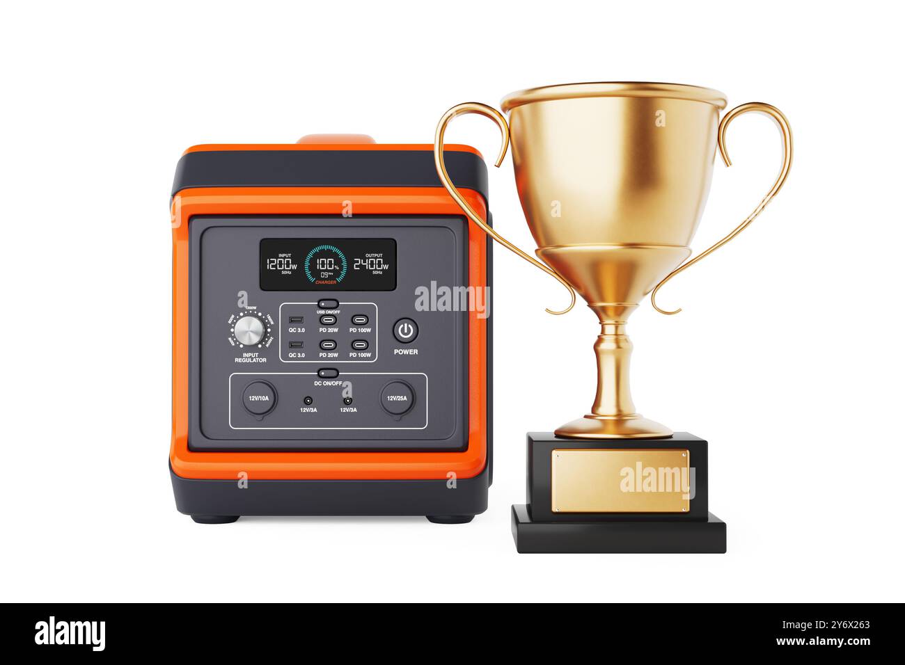 High Capacity Portable Power Generator Station with Golden Award Trophy ...