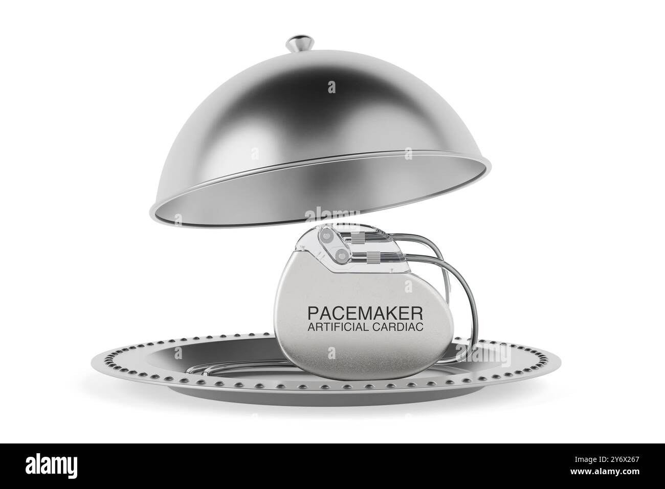 Silver Restaurant Cloche with Implantable Artificial Cardiac Pacemaker ...