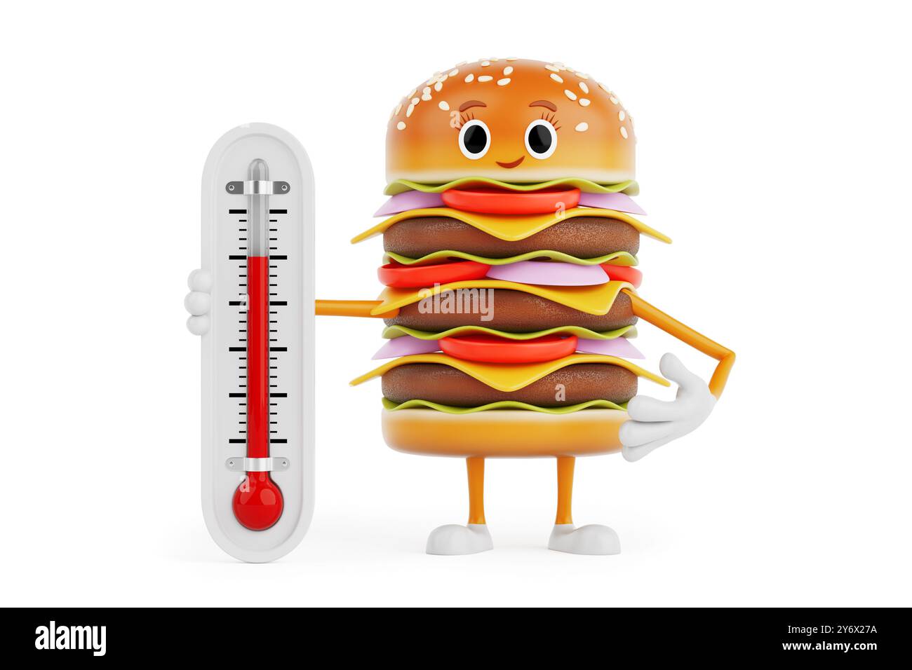 Cartoon Premium Delicious Burger Icon Person Character Mascot with ...