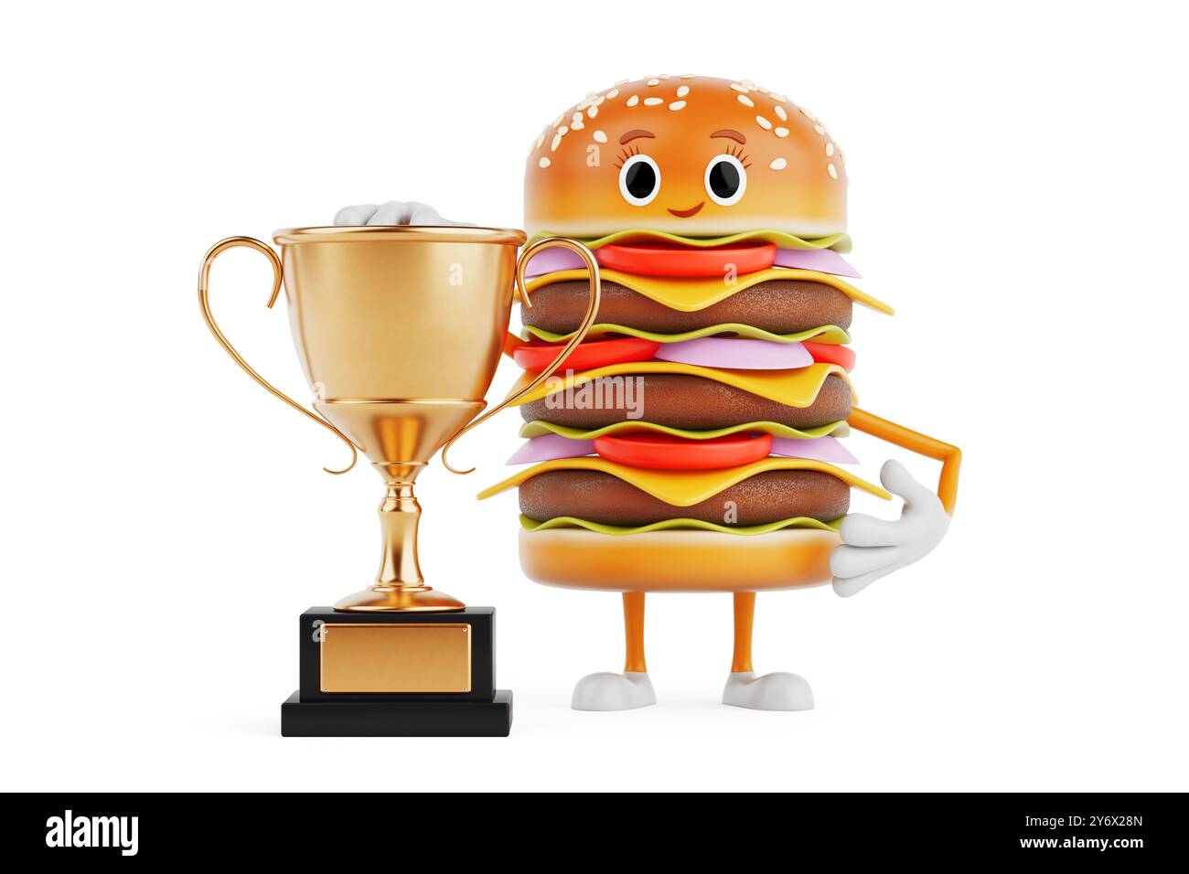 Cartoon Premium Delicious Burger Icon Person Character Mascot with ...