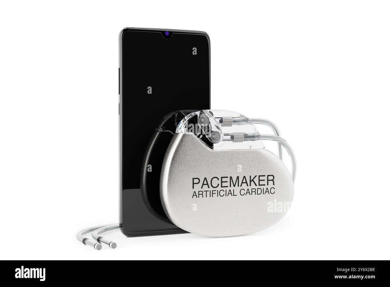 Implantable Artificial Cardiac Pacemaker Device with Mobile Phone on a ...