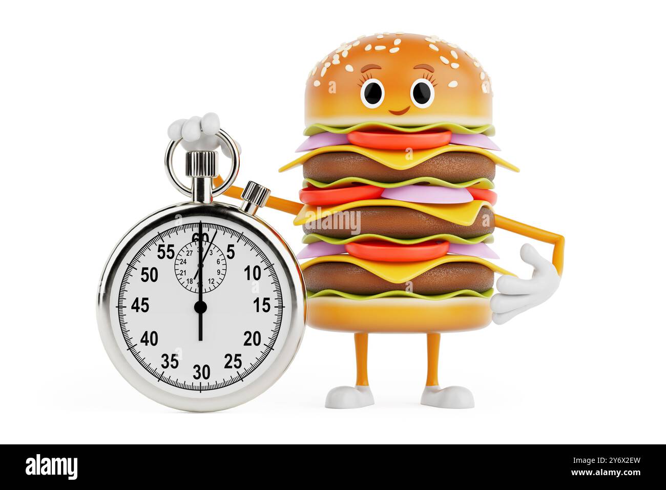 Cartoon Premium Delicious Burger Icon Person Character Mascot with ...