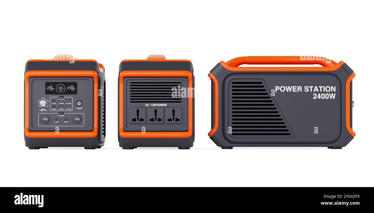 High Capacity Portable Power Generator Station on a white background ...