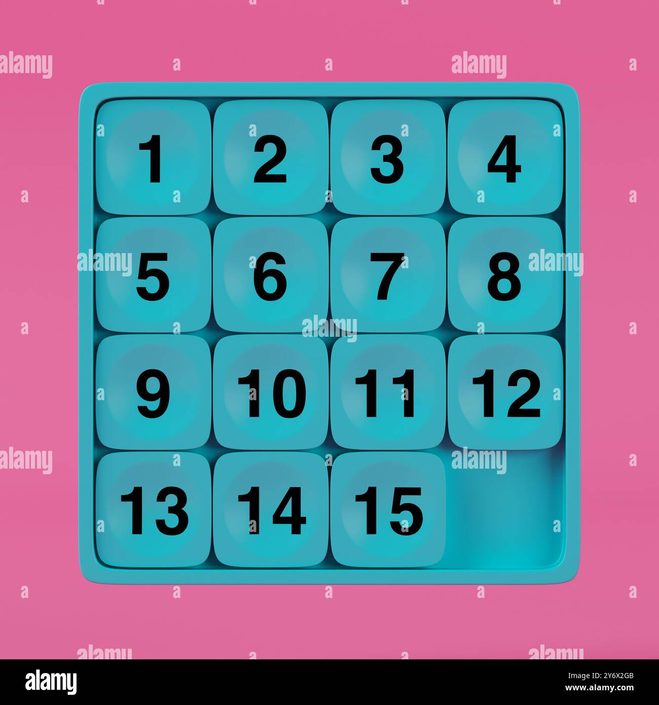 Blue Pocket Sliding Fifteen Rebus Puzzle Game Numbers Chips in Duotone ...