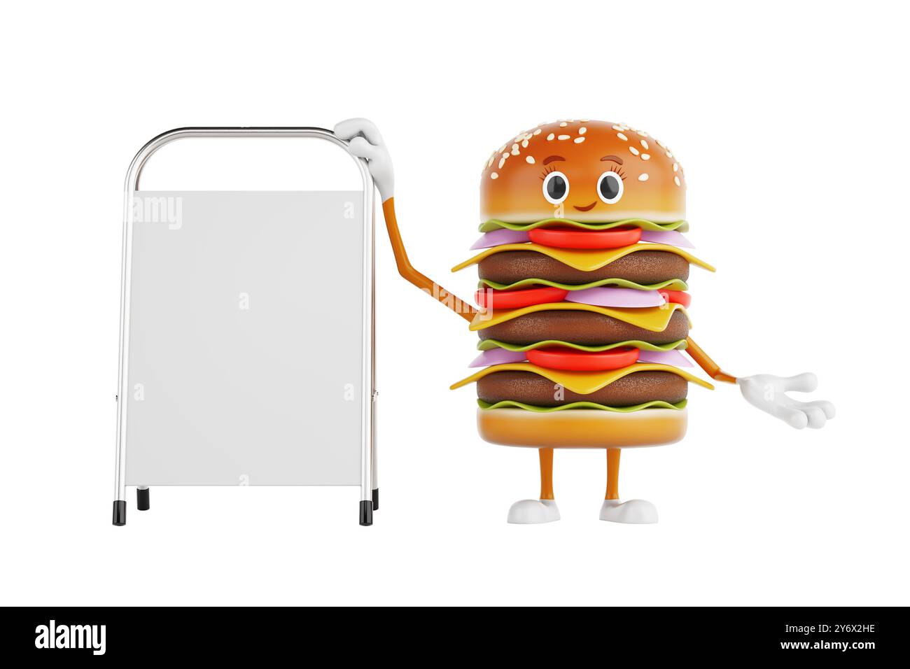 Cartoon Premium Delicious Burger Icon Person Character Mascot with ...
