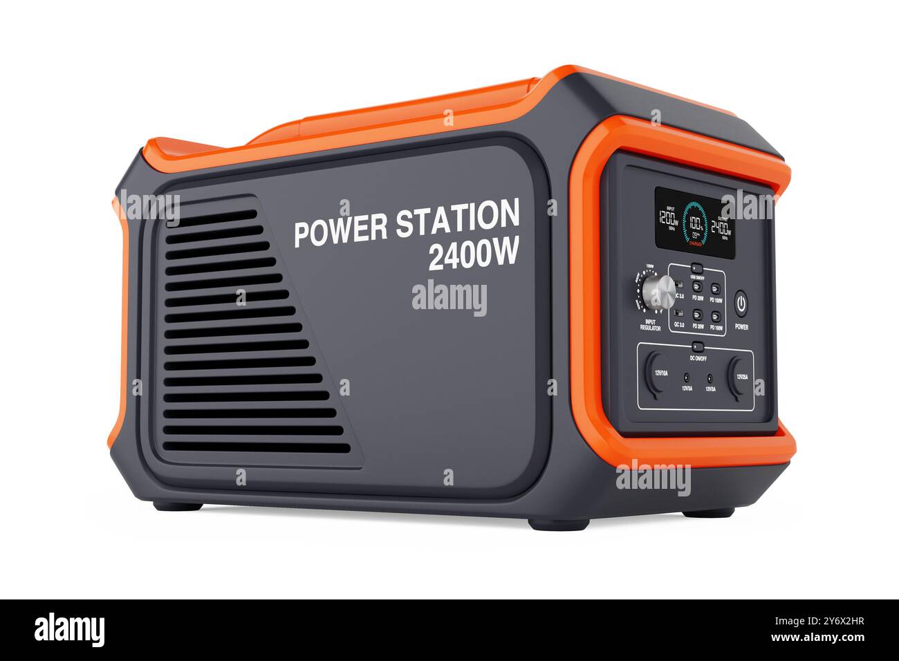 High Capacity Portable Power Generator Station on a white background ...