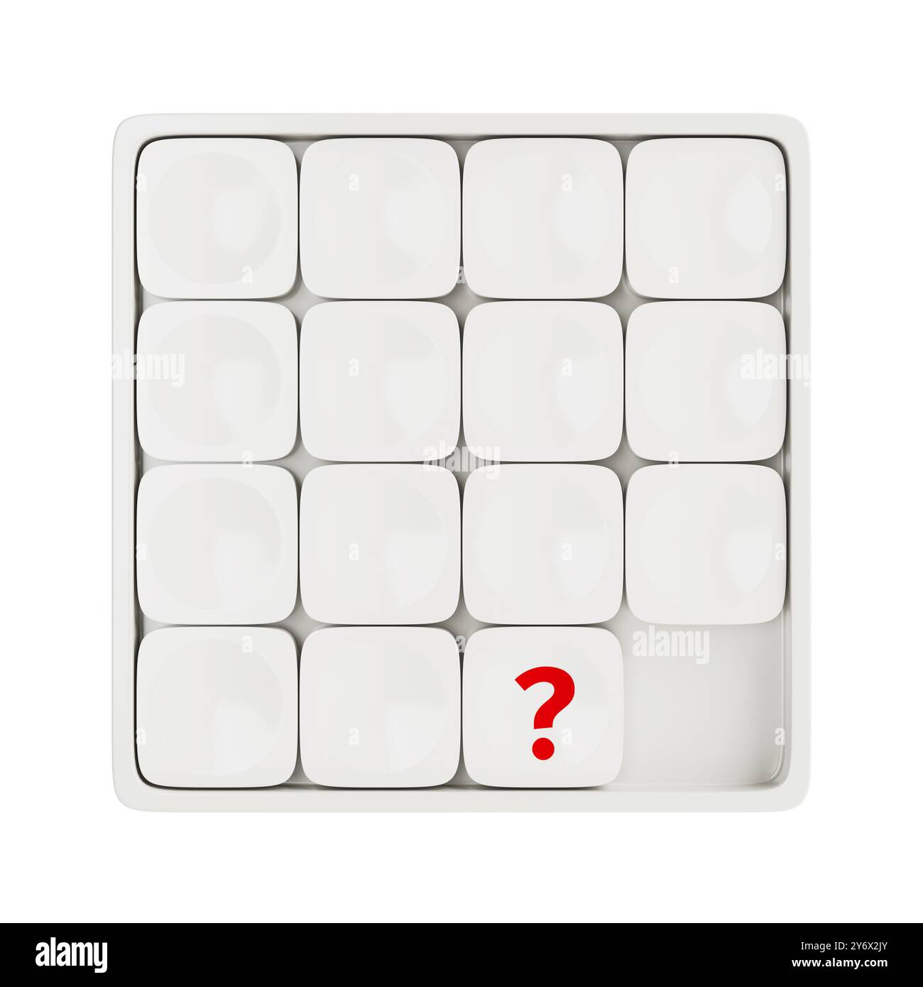 White Pocket Sliding Fifteen Rebus Puzzle Game with Blank Chips and One ...