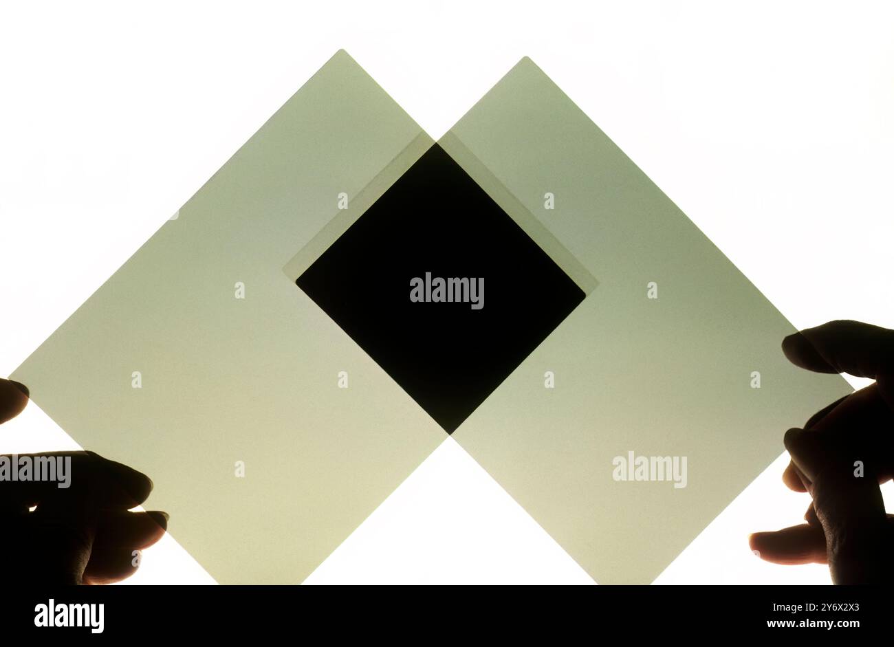 Two Polarizing Filters at 90 degrees filtering all light Stock Photo ...
