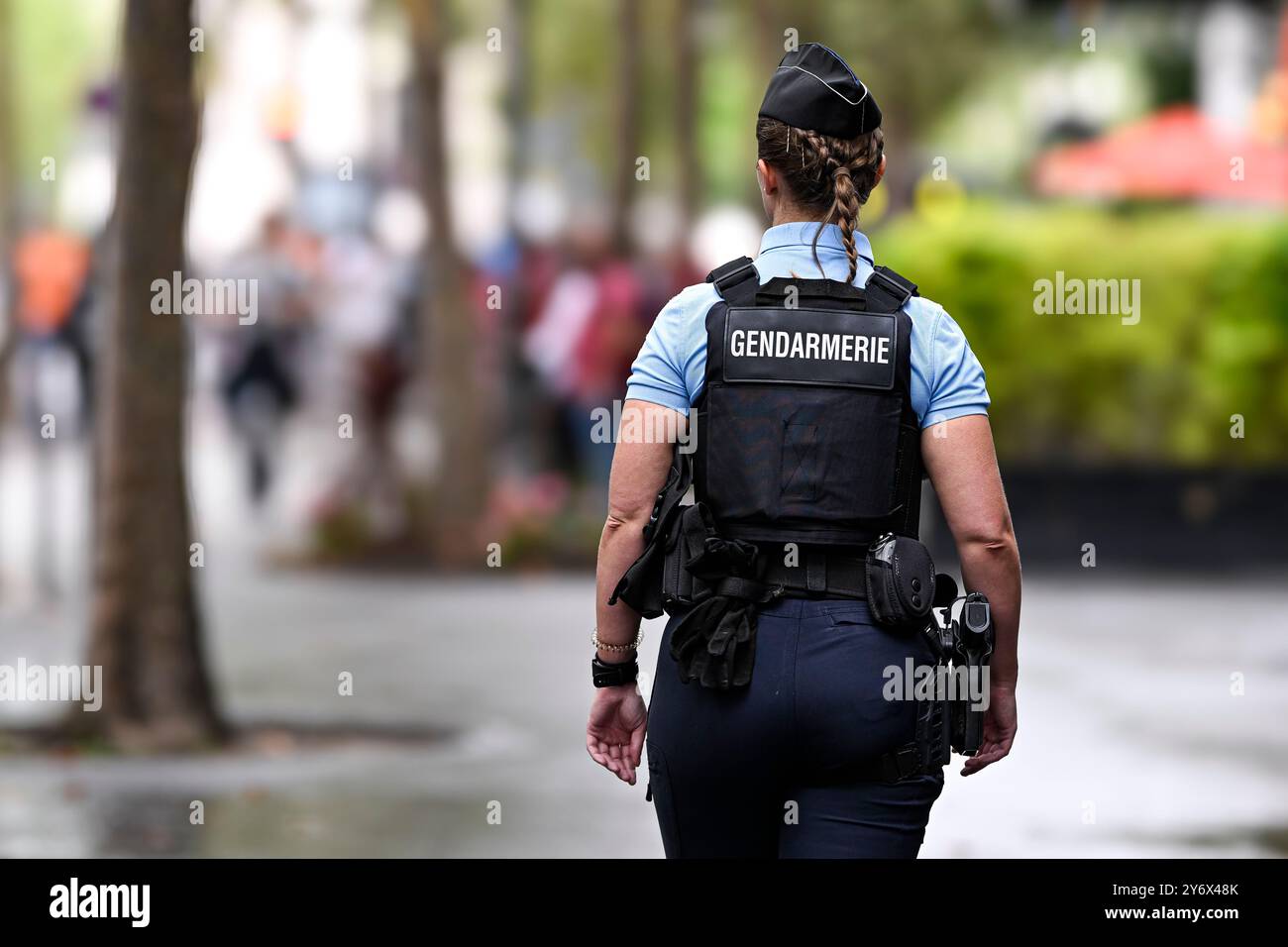 Illustration picture showing a female police officer (woman) with ...