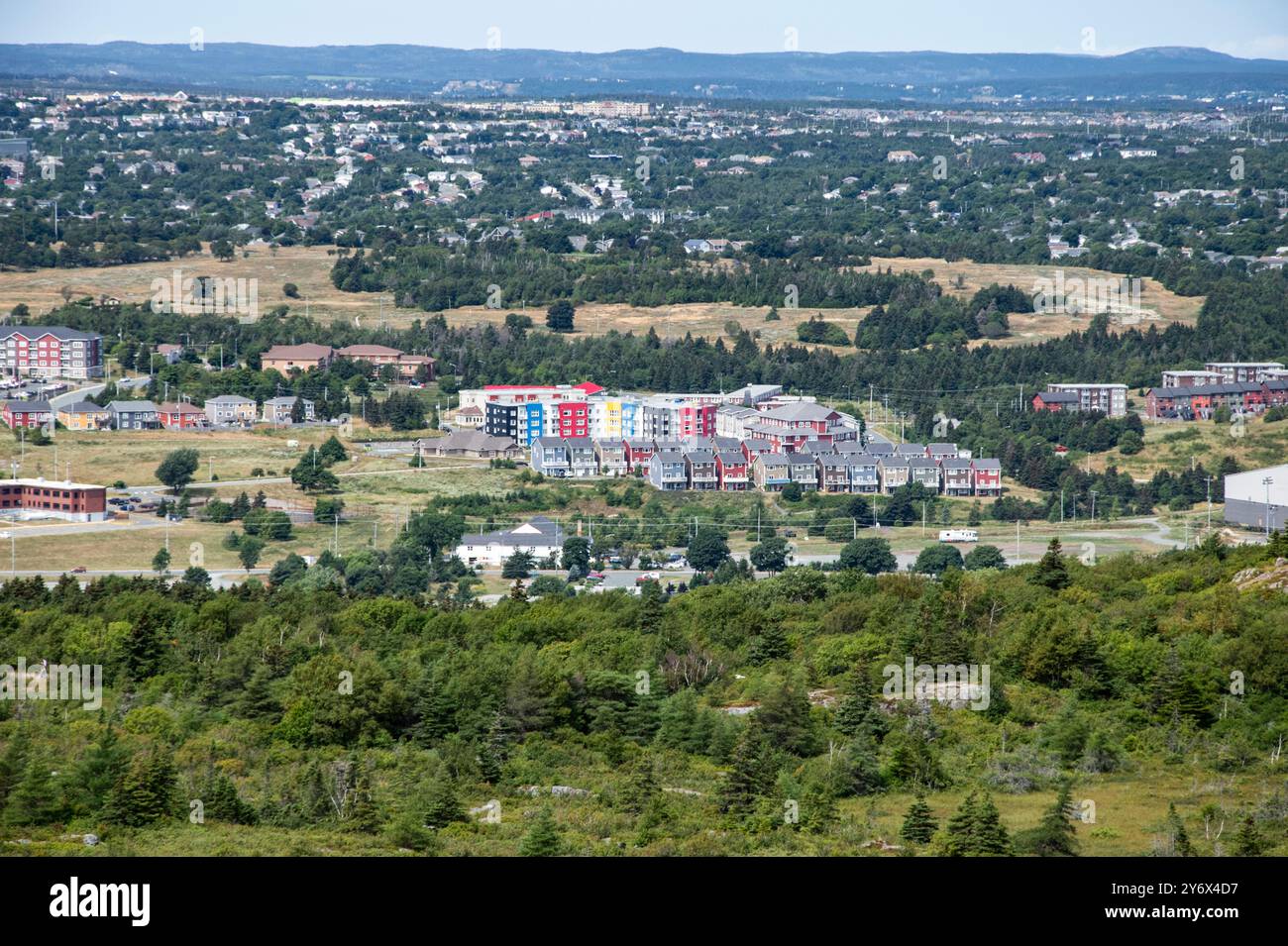 View of the colorful jellybean row condos from Signal Hill National ...