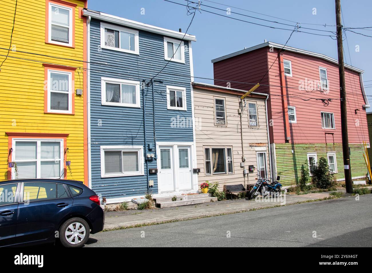 Colorful jellybean row houses in downtown St. John's, Newfoundland ...