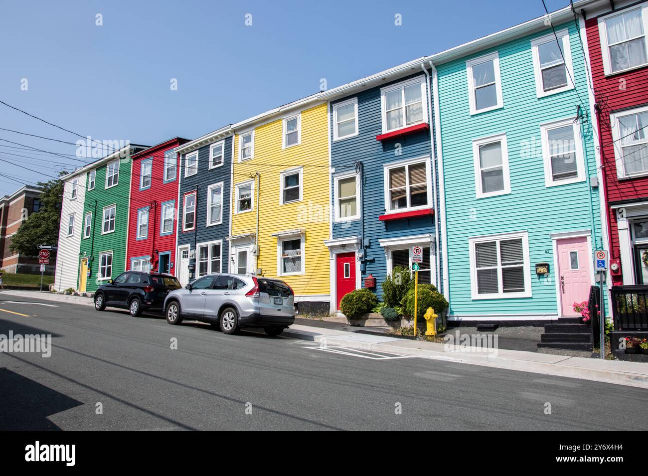 Colorful jellybean row houses in downtown St. John's, Newfoundland ...