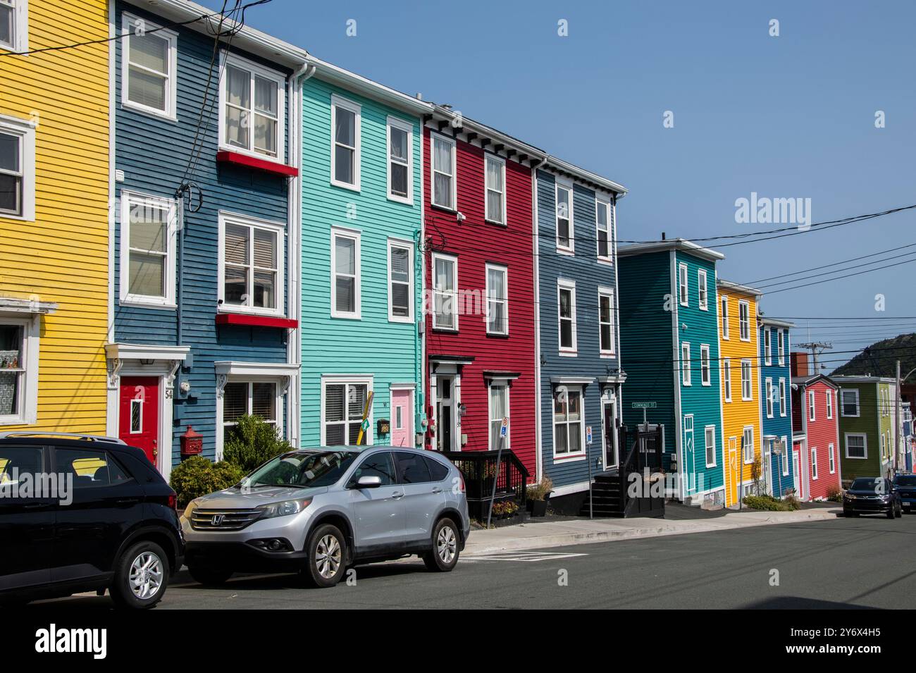 Colorful jellybean row houses in downtown St. John's, Newfoundland ...