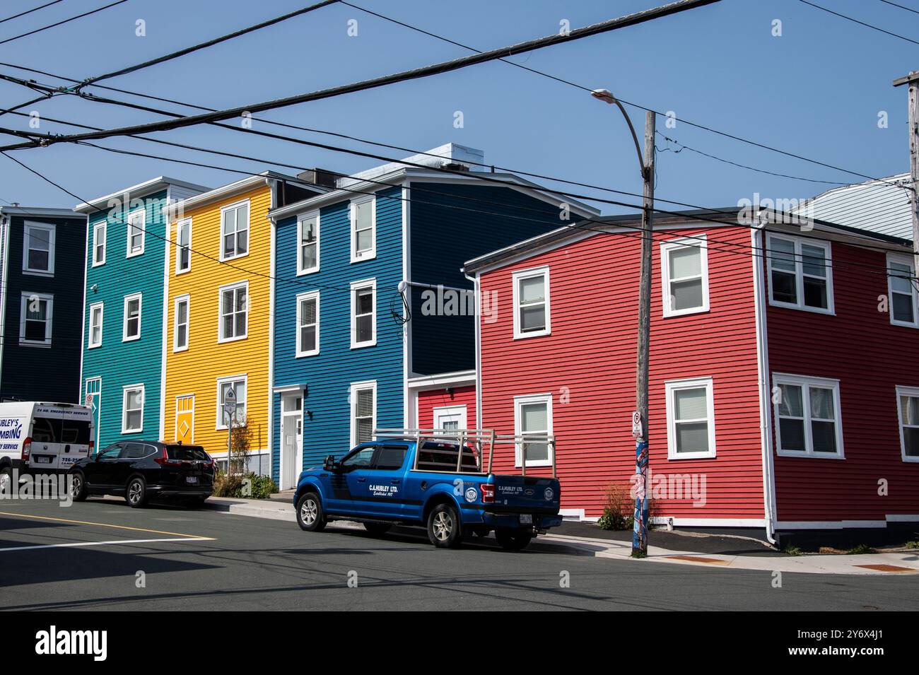 Colorful jellybean row houses in downtown St. John's, Newfoundland ...