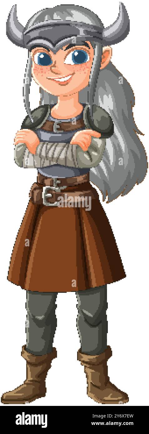 Smiling warrior in traditional Viking attire Stock Vector Image & Art ...