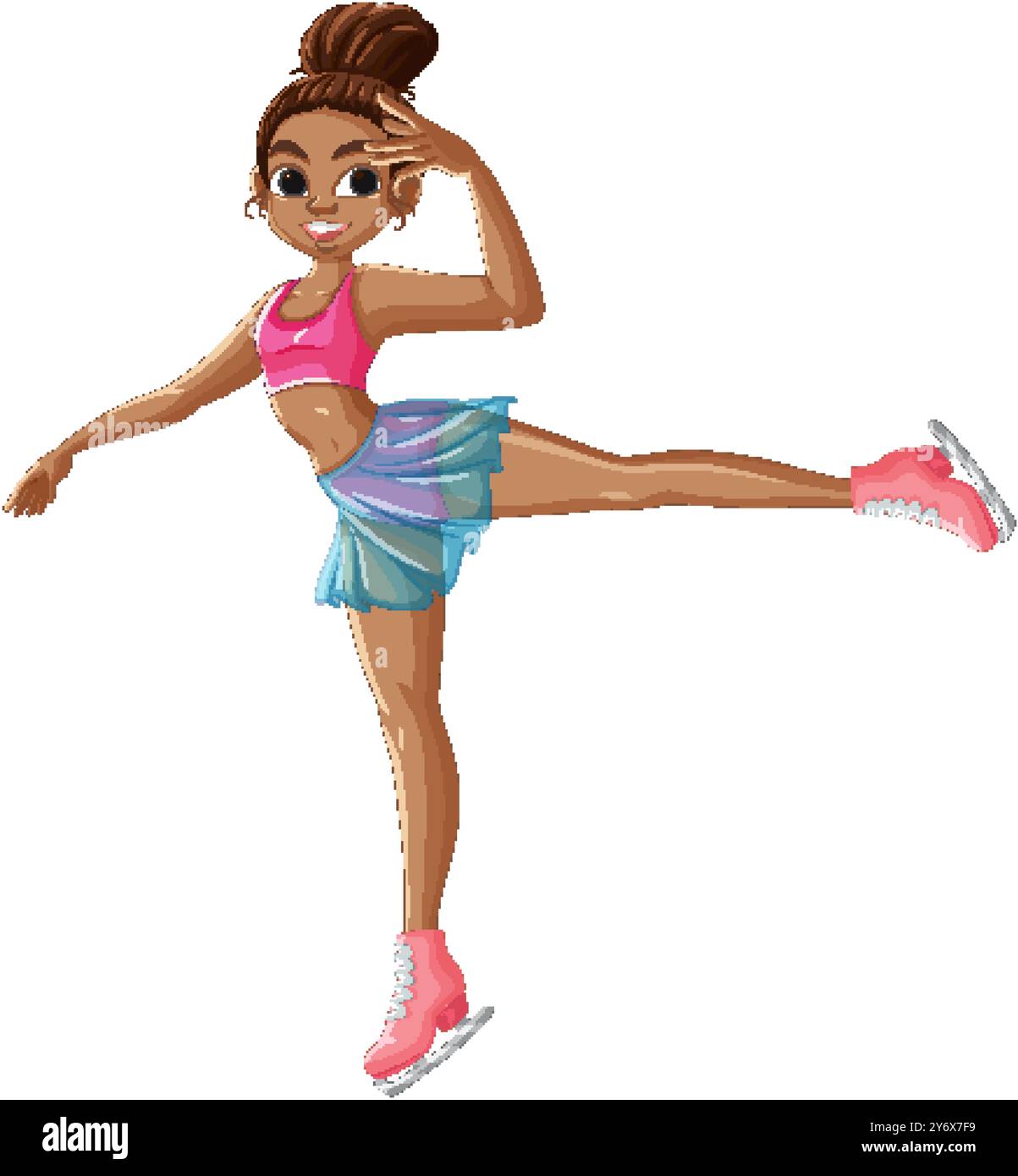 Girl performing an ice skating pose Stock Vector Image & Art - Alamy