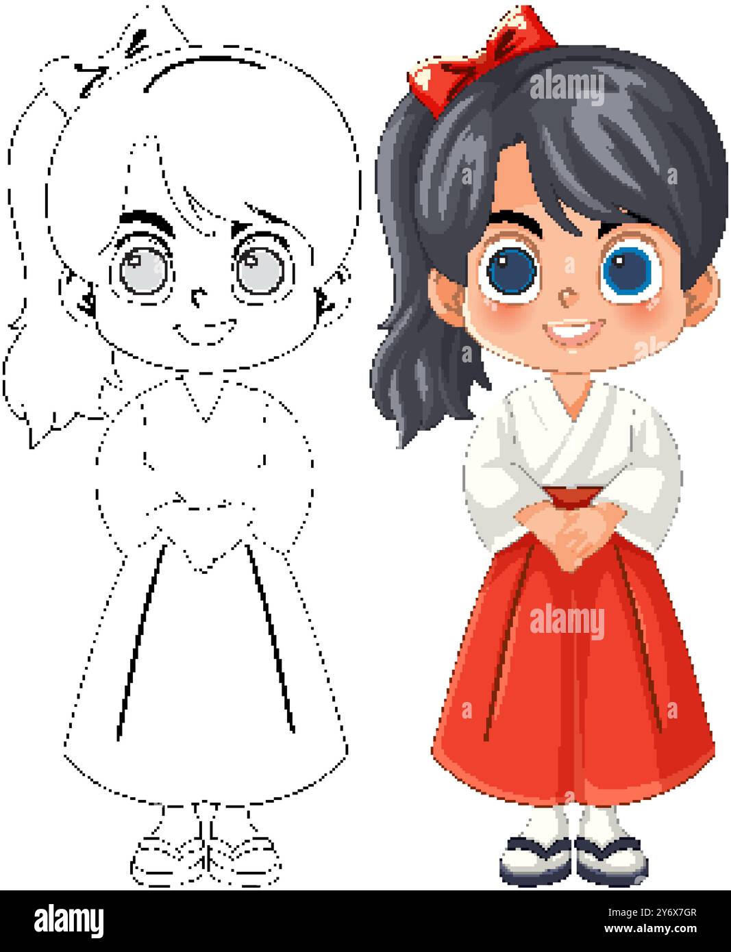 Illustration of a girl in traditional attire Stock Vector Image & Art ...