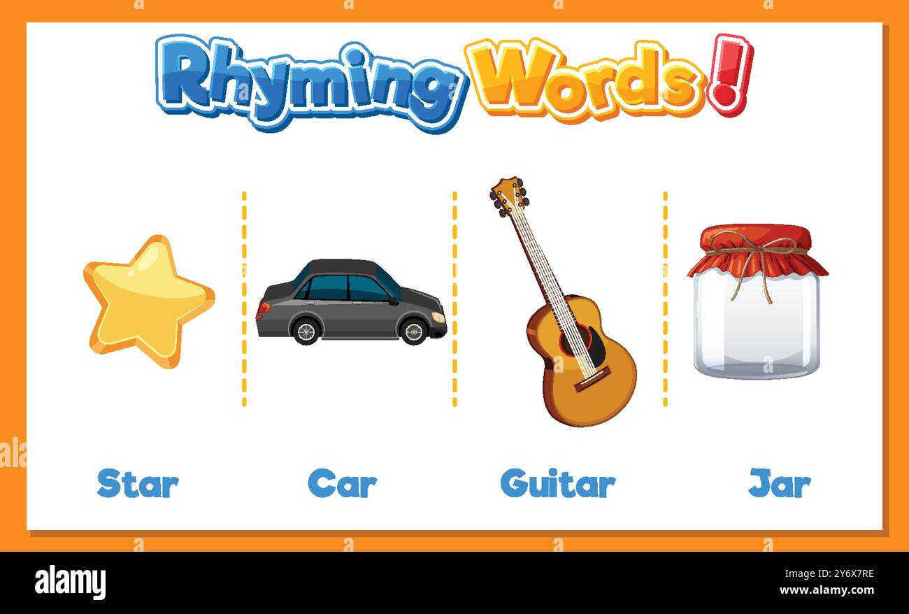 Illustration of rhyming words with images Stock Vector Image & Art - Alamy