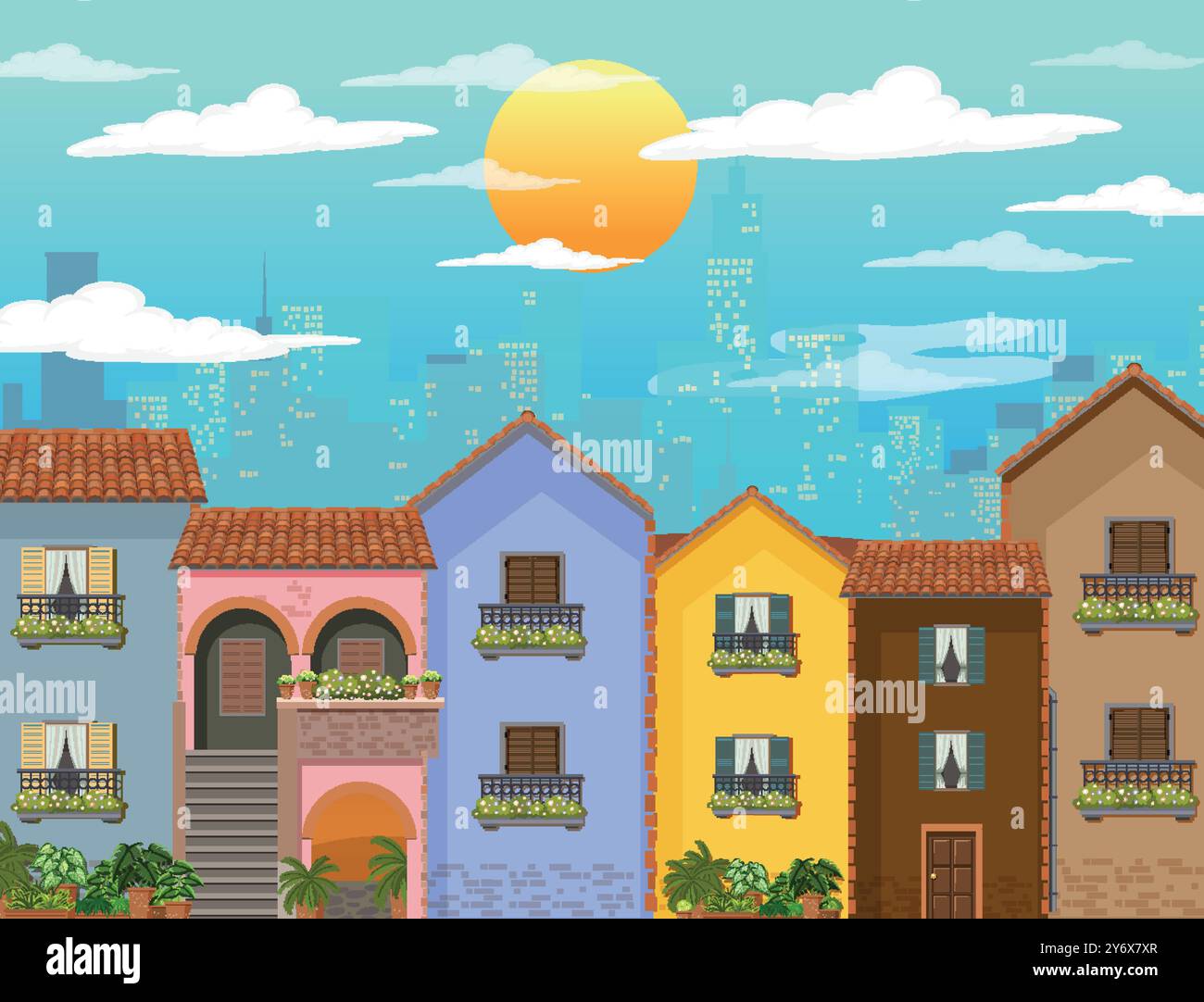 Skyline houses Stock Vector Images - Alamy