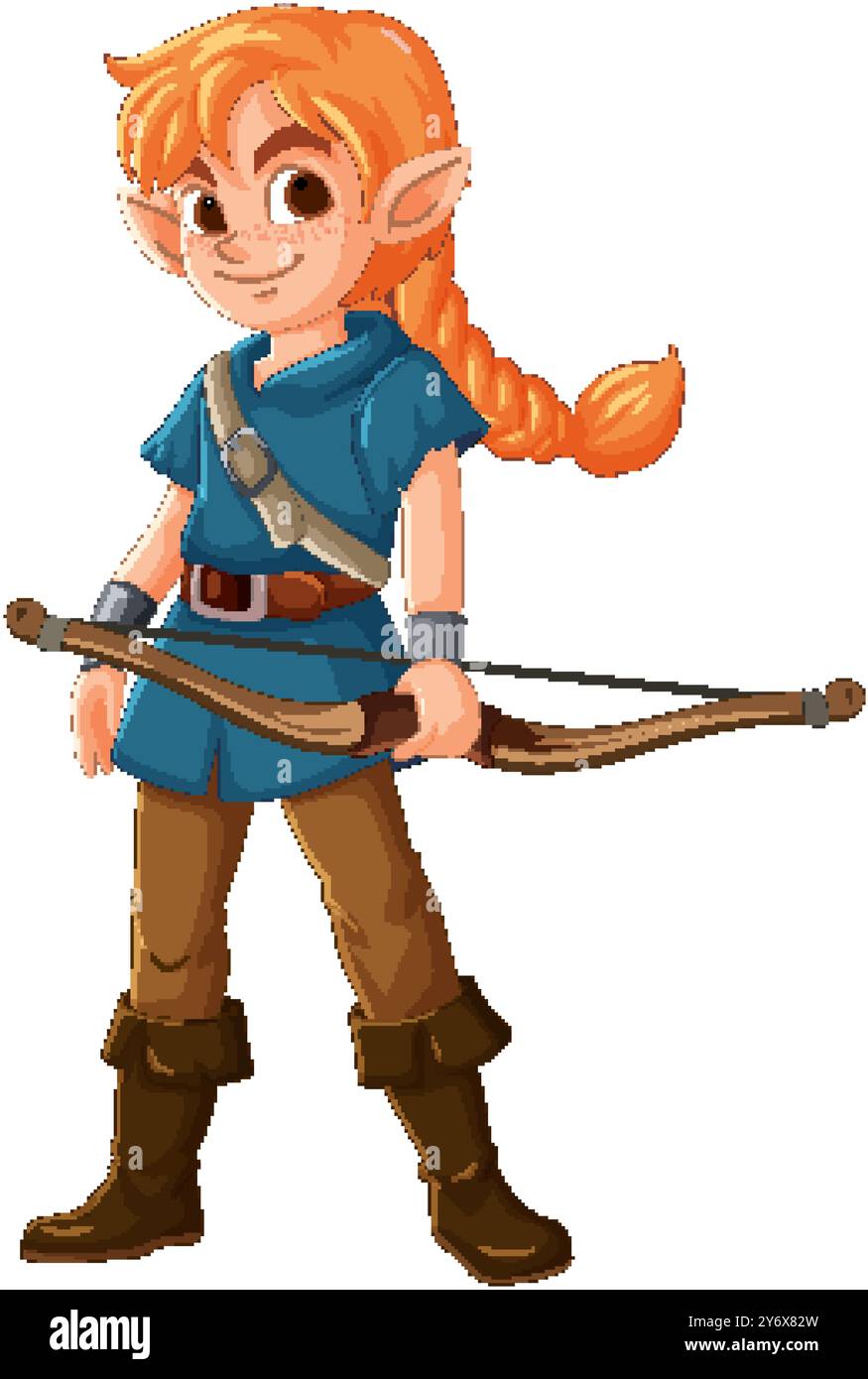 Elf archer holding a bow, ready for action Stock Vector Image & Art - Alamy