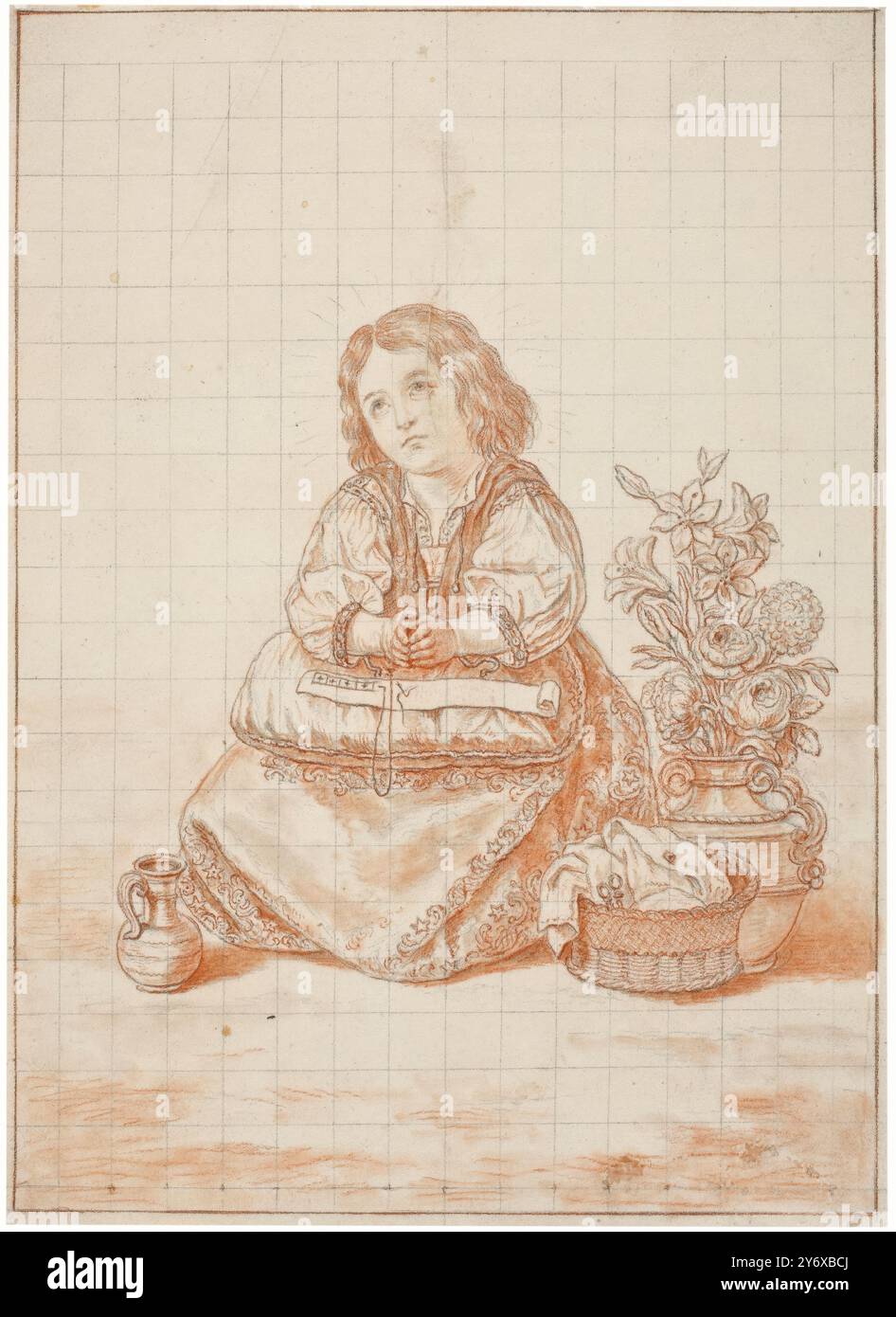 Manuel Salvador Carmona / 'The Child Virgin in Prayer'. 1809. Red chalk ...