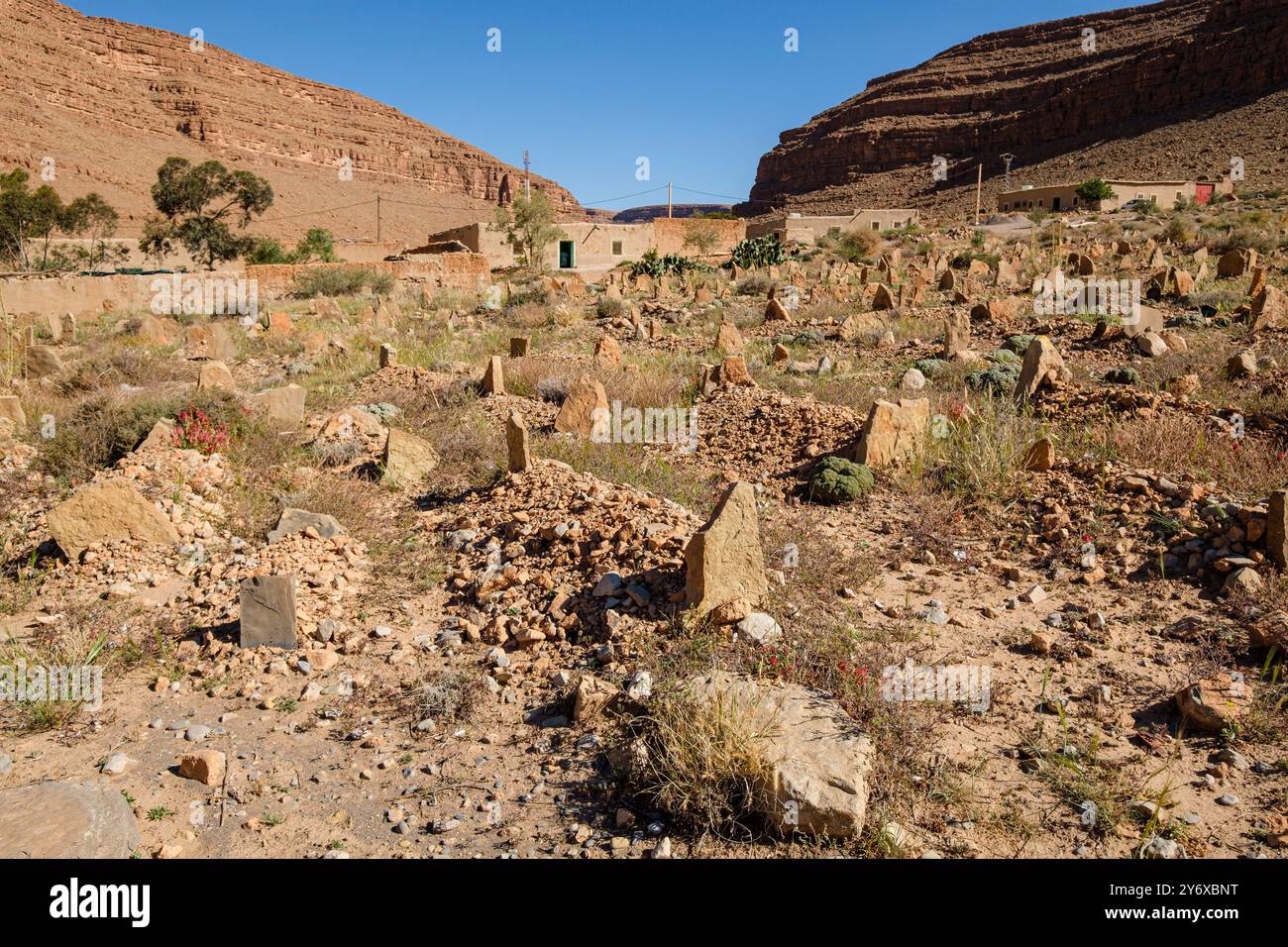 Islamic cemetery, Kasbah of Ifri, Valley of the river Ziz, Morocco ...