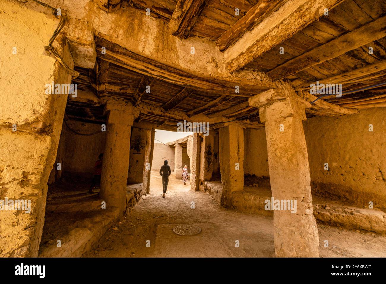 Cool and shaded interior, ksur El Fida, Rissani, Tafilalet, Morocco ...