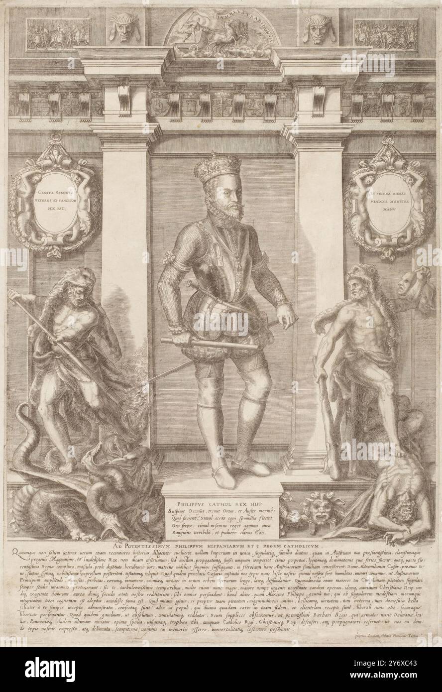 Gaspare Oselli / 'Philip II'. 1558. Etching, Burin on laid paper ...