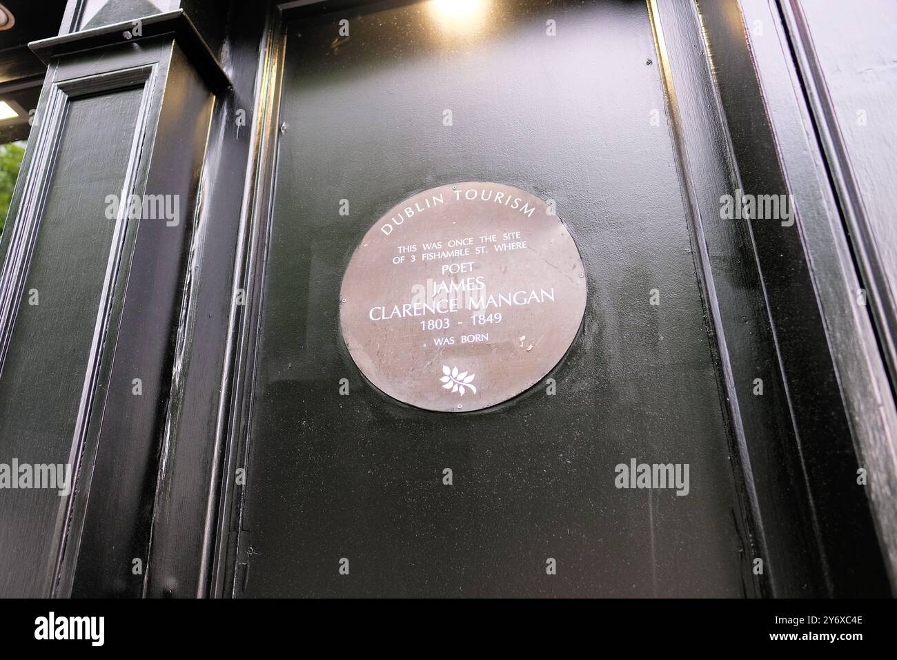 Sign on a Fishamble St. building in Dublin where Irish bard James ...