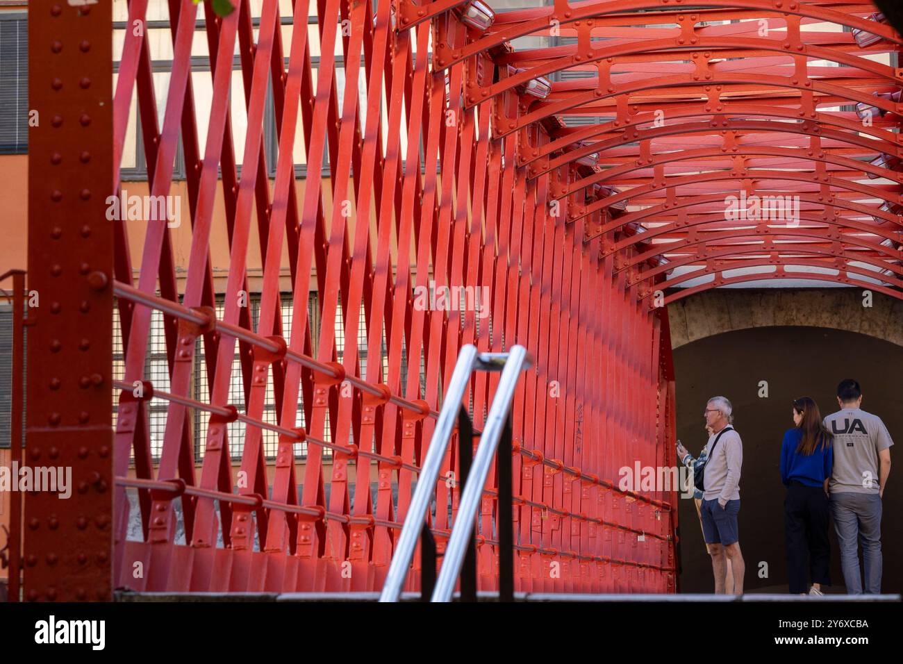 iron bridge over the Onyar river, designed by Manuel Almeda and ...