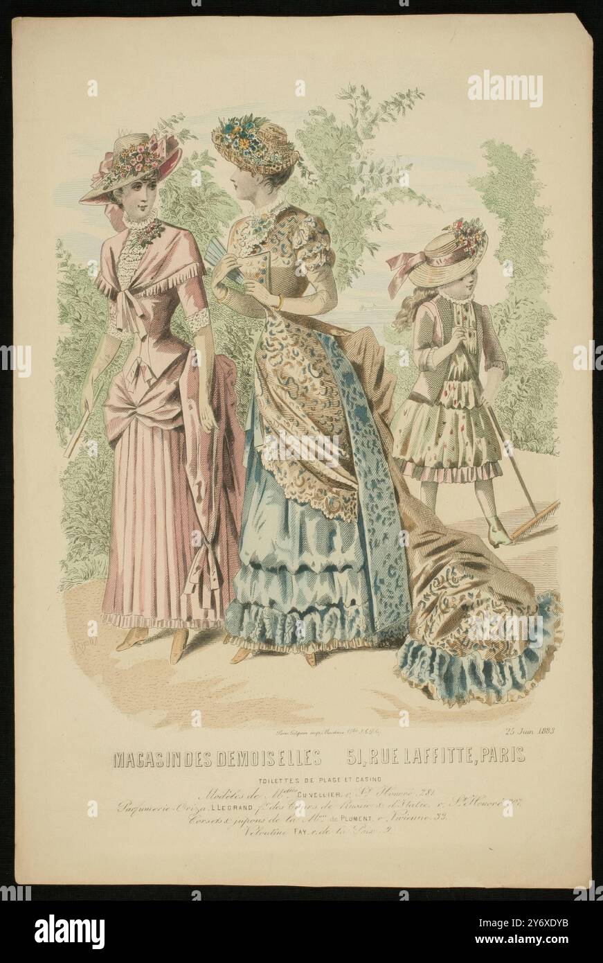 Gilquin & Dupain; Rigolet (Engraver) / 'Paris fashion ad'. 1883 ...