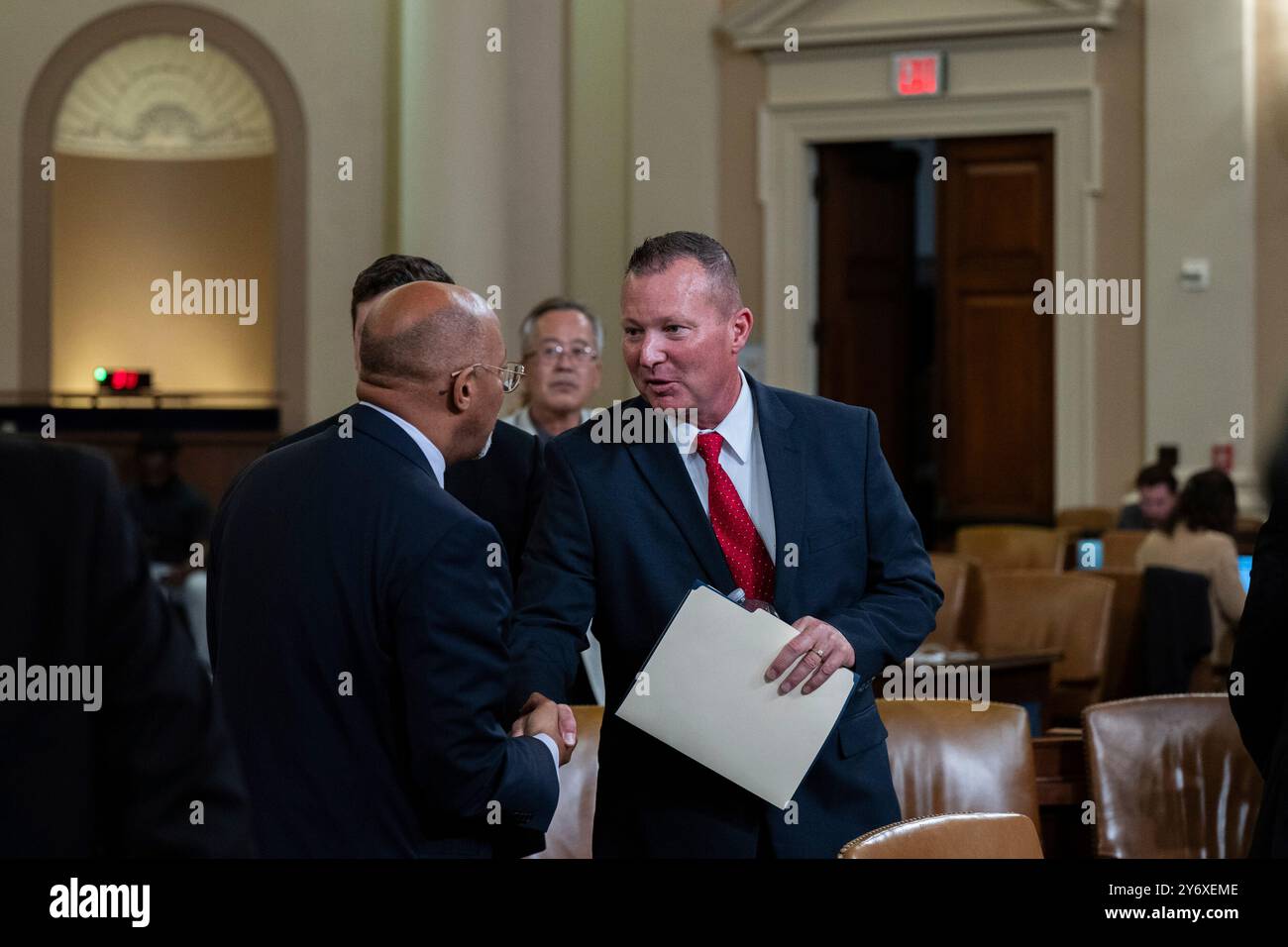 John D. Herold, Lieutenant for Pennsylvania State Police shakes hands ...