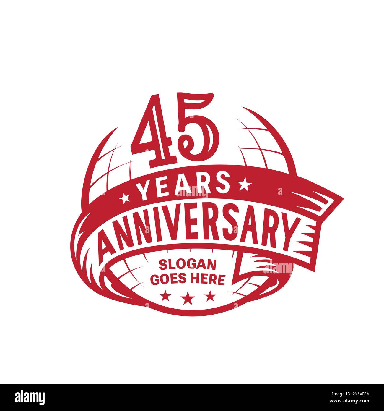 45 years anniversary design template. 45th logo. Vector and ...