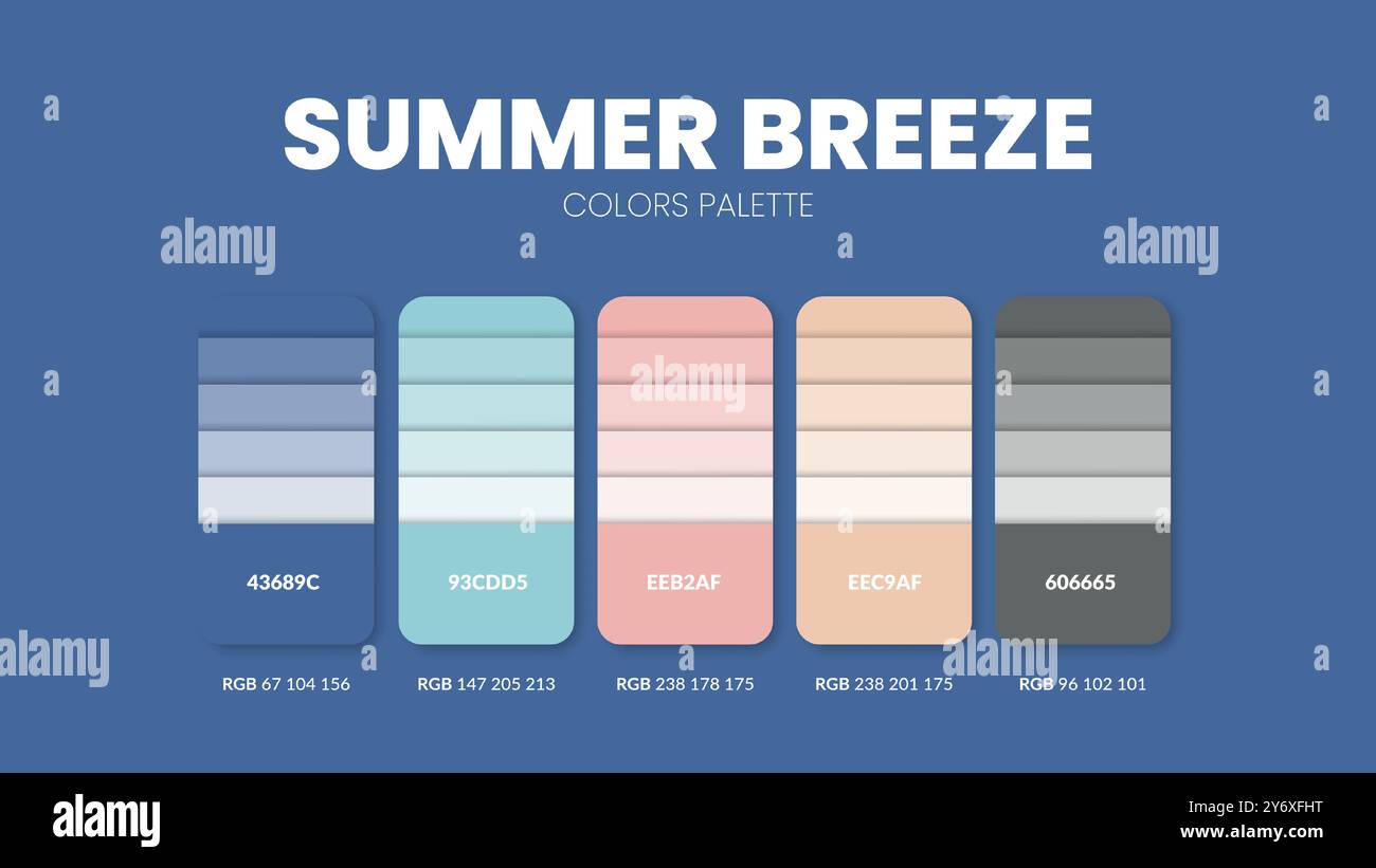 Color palette guide in Preppy shades colour theme collections. Color ...