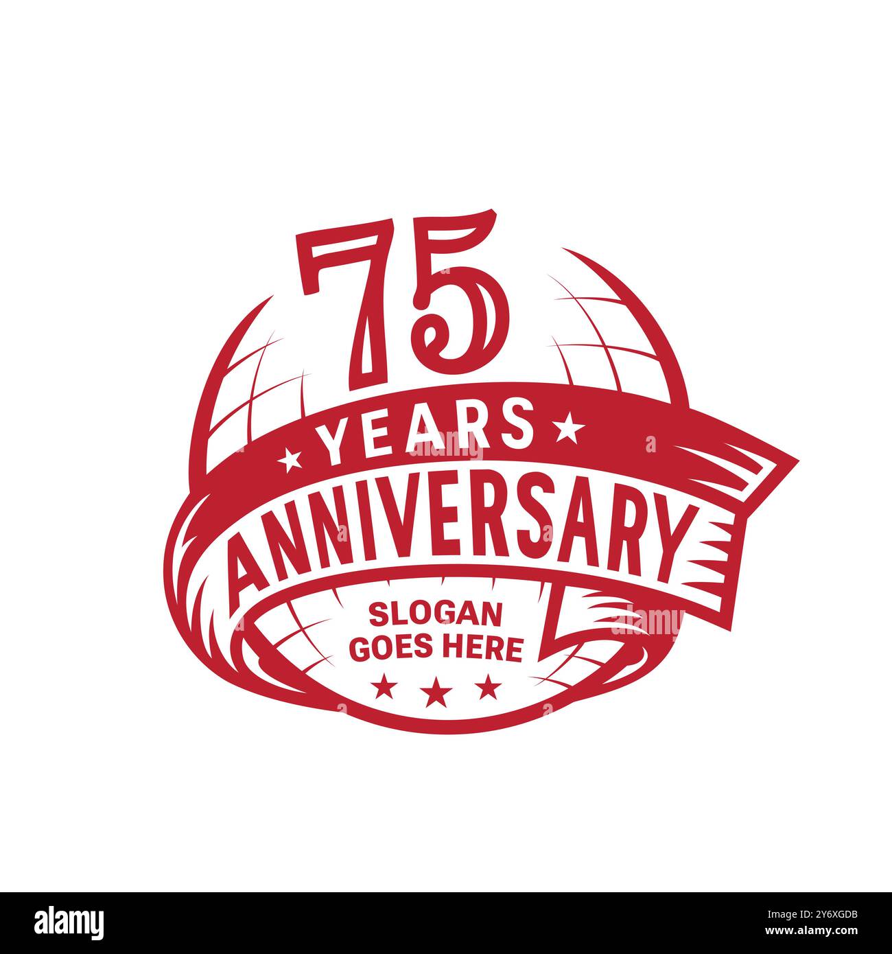 75 years anniversary design template. 75th logo. Vector and ...