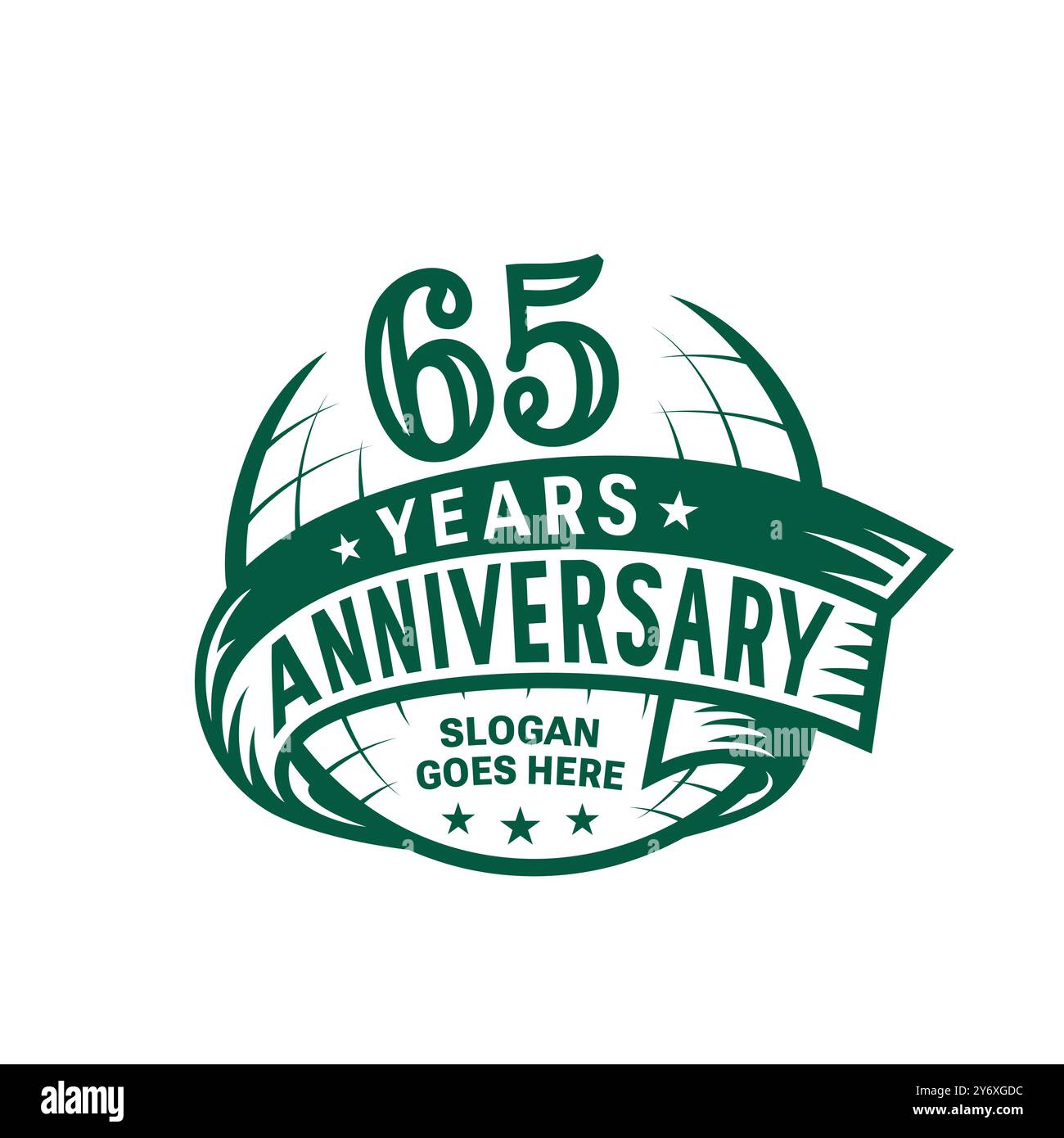 65 years anniversary design template. 65th logo. Vector and ...