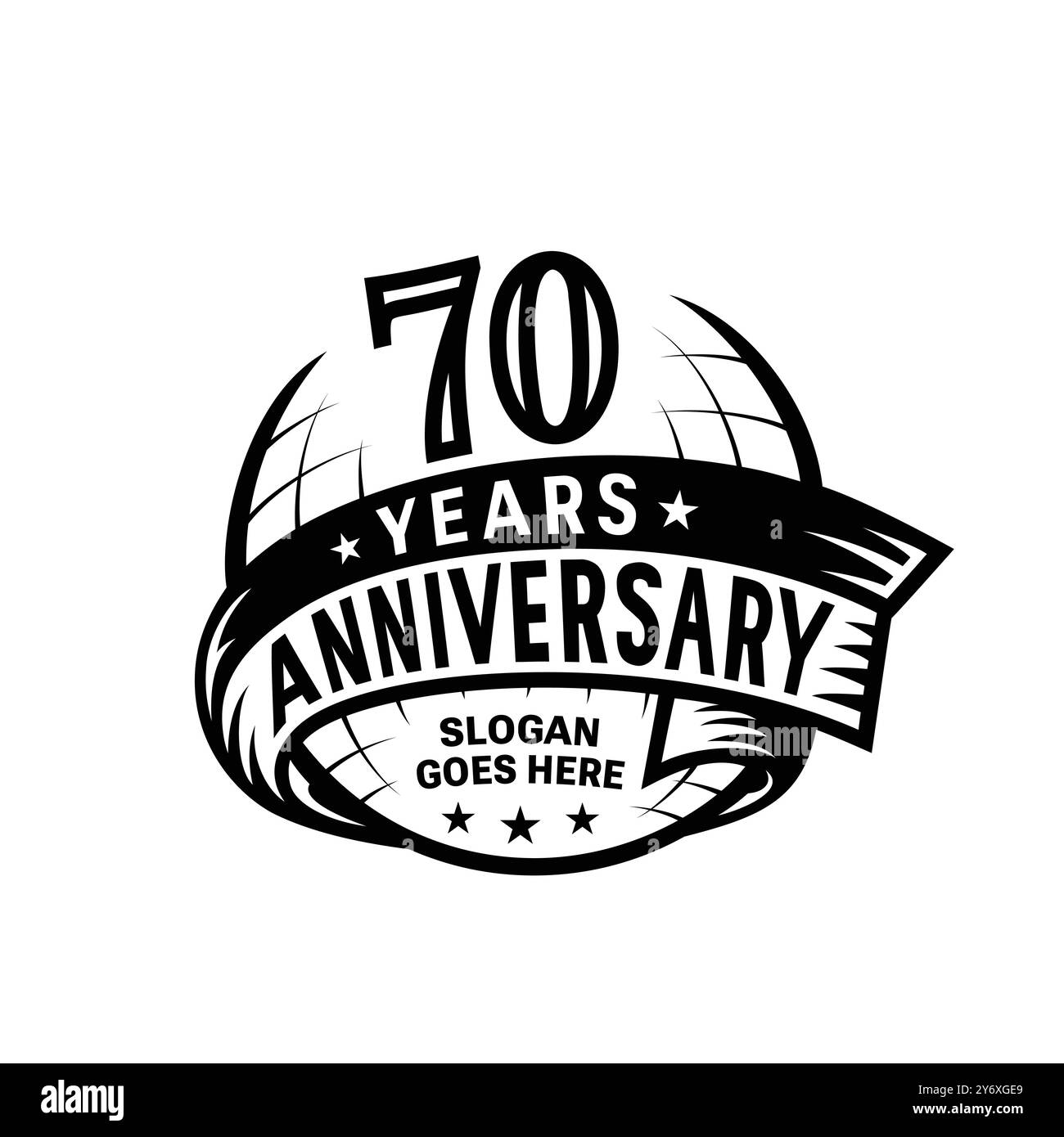 70 years anniversary design template. 70th logo. Vector and ...