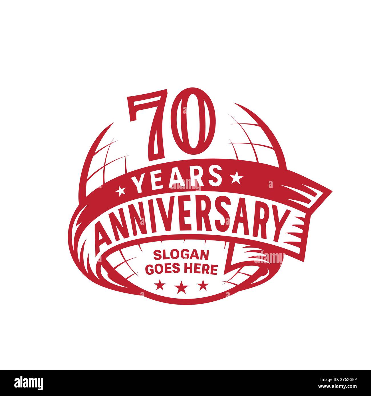70 years anniversary design template. 70th logo. Vector and ...