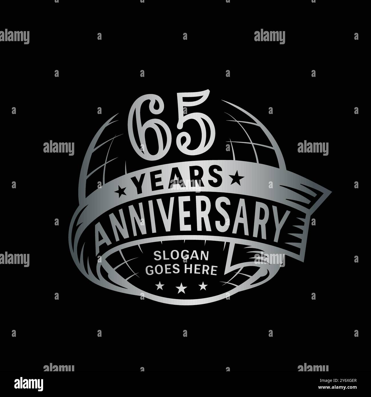 65 years anniversary design template. 65th logo. Vector and ...