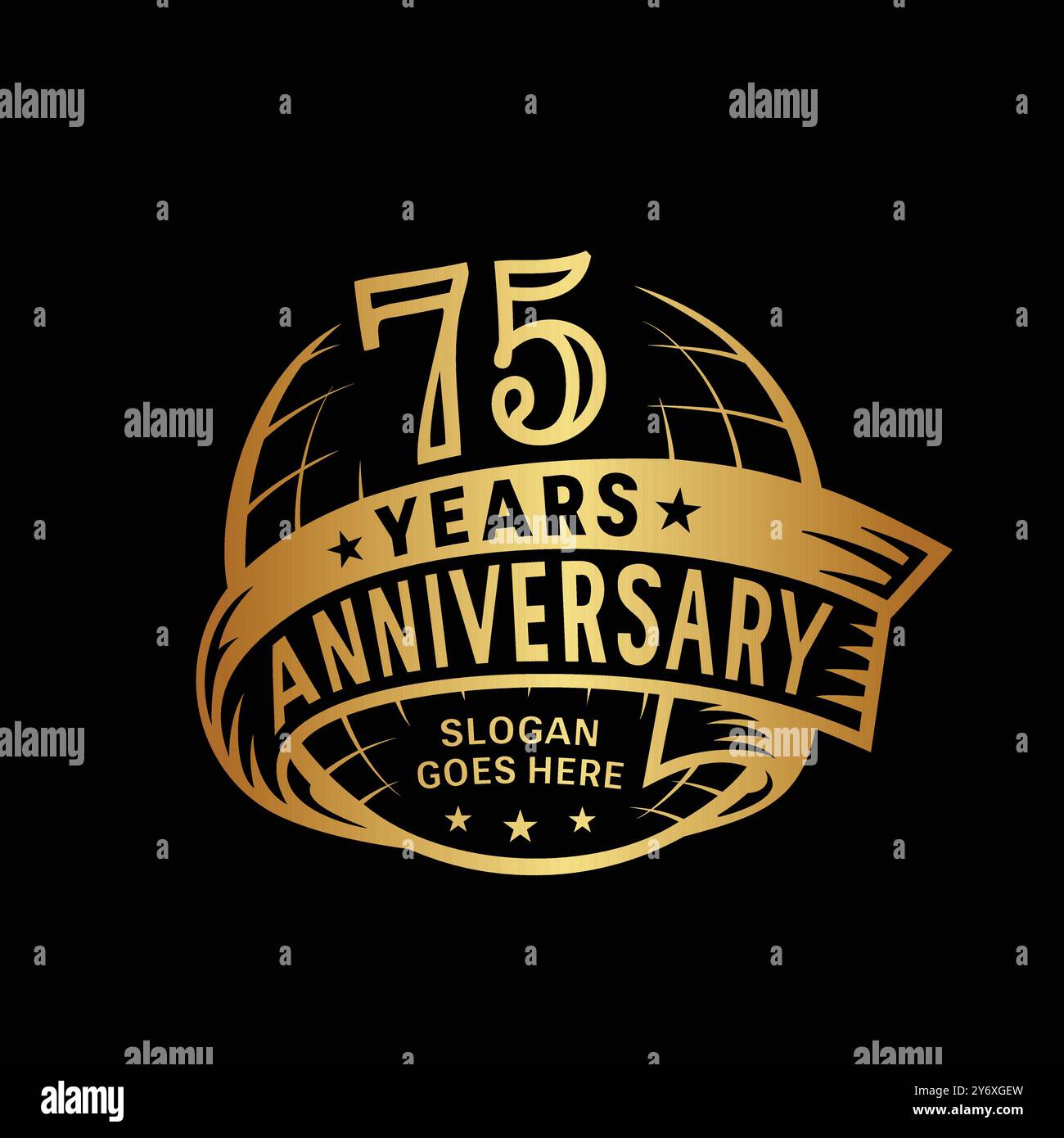 75 years anniversary design template. 75th logo. Vector and ...
