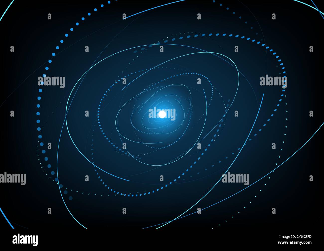Abstract background with blue dash circles elements, stock vector Stock ...